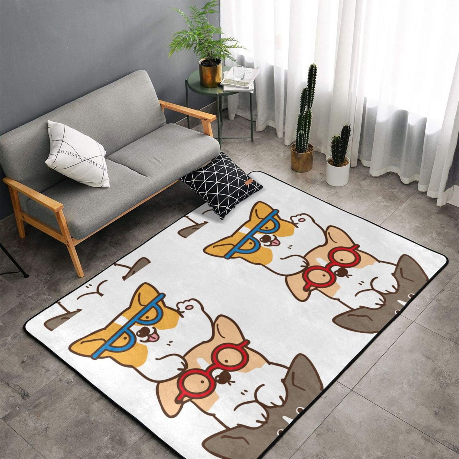 Area Rugs for Living Room Bedroom, 3x5 Soft Throw Rug Non-Slip Carpet ...