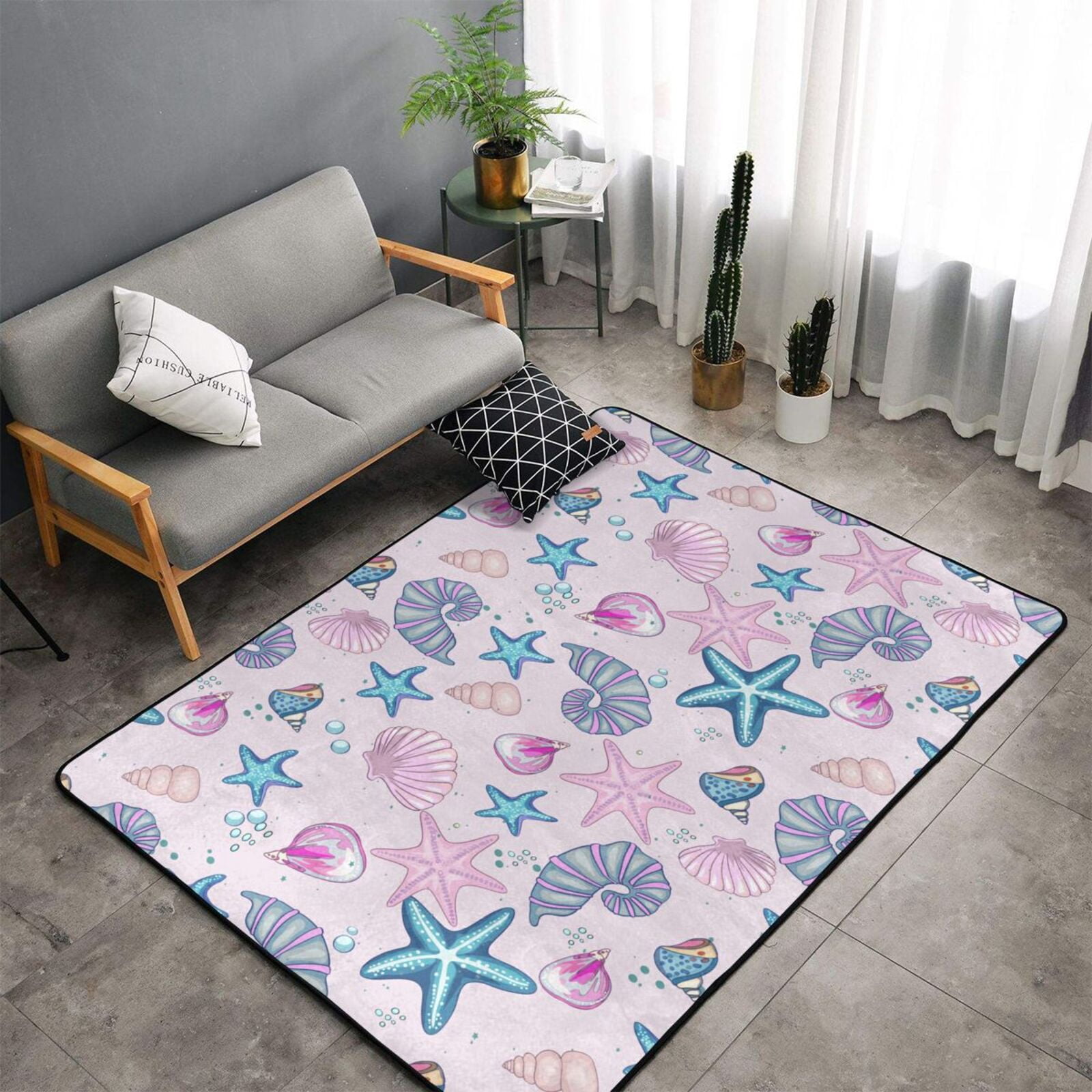 Area Rugs for Living Room Bedroom, 3x5 Soft Throw Rug Non-Slip Carpet ...