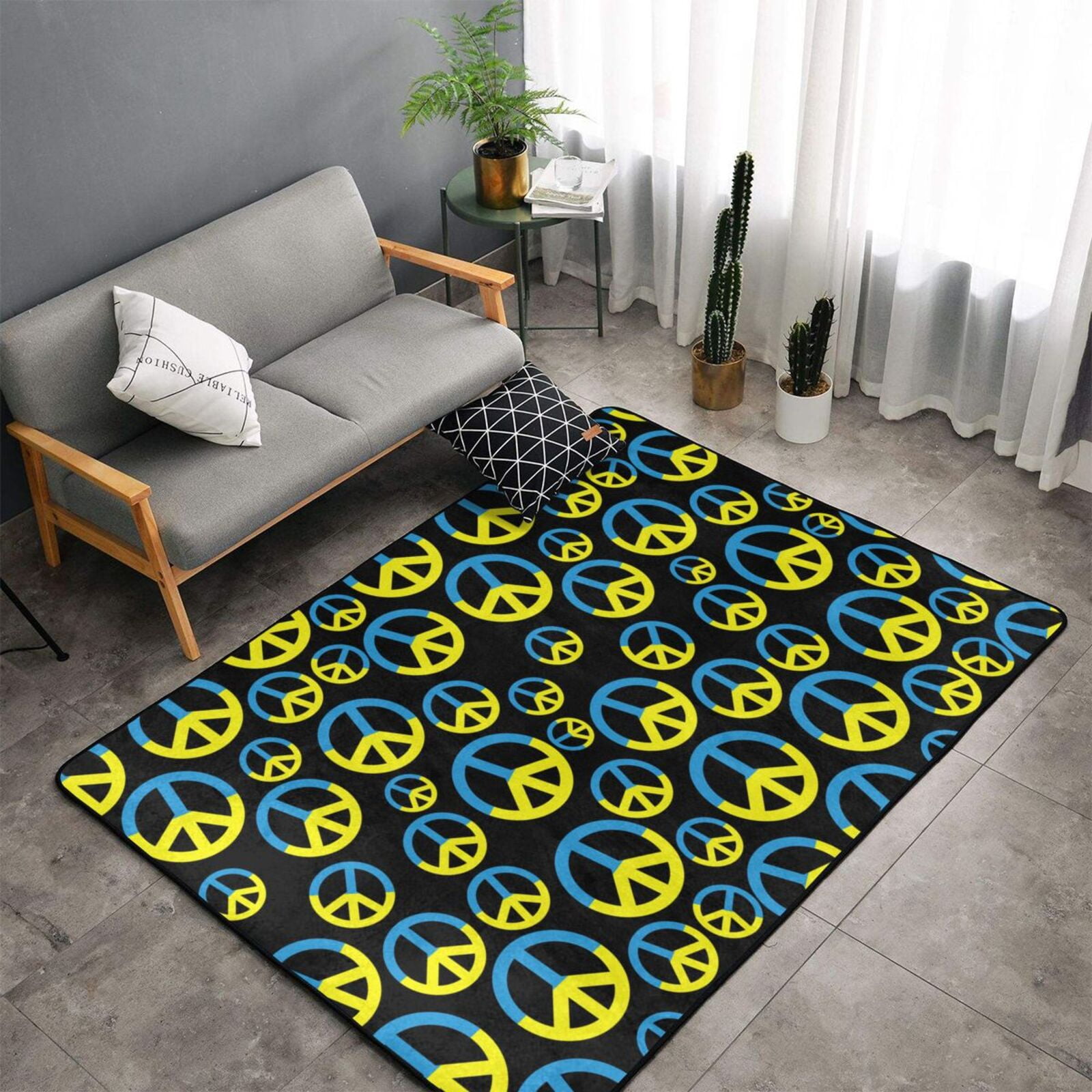 Area Rugs for Living Room Bedroom, 3x5 Soft Throw Rug Non-Slip Carpet ...