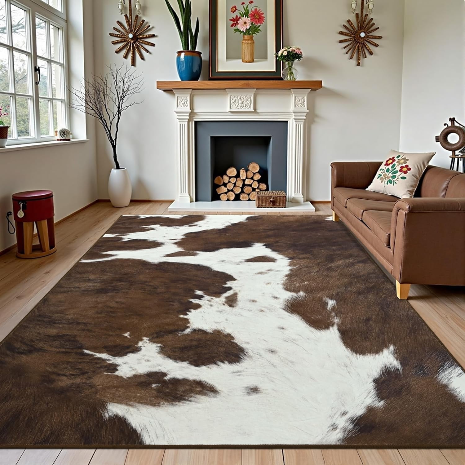 Area Rugs for Room, 8x10 Machine Washable Rug, Non-Slip Low Pile Indoor ...
