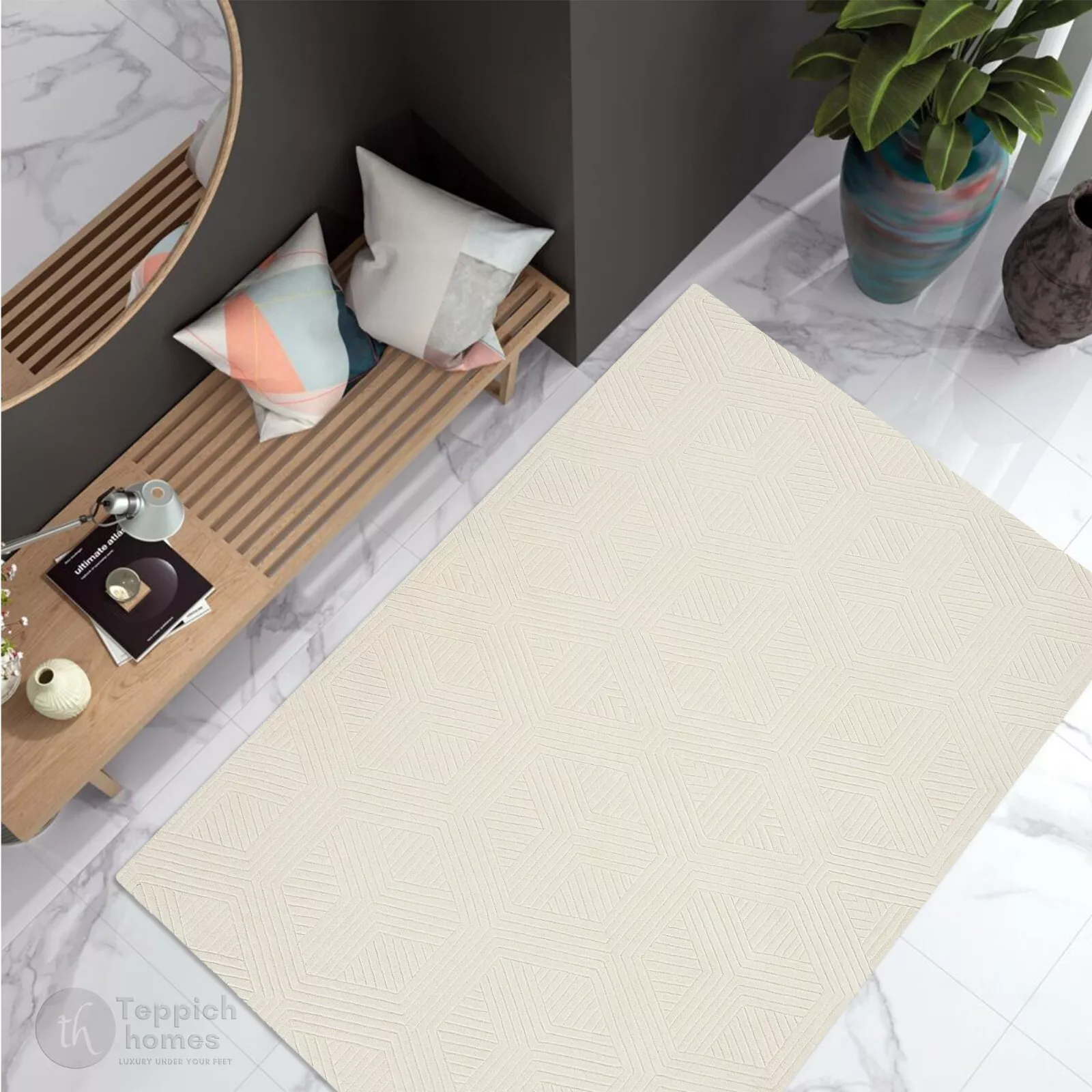 Area rug 12x18, Hand tufted, Wool Ivory, Rugs for Bed, Living room ...