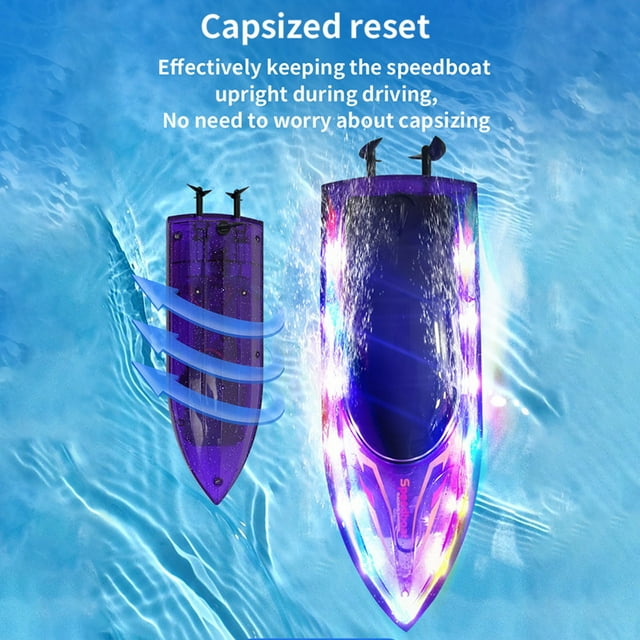 Arealer Remote Control Boat,Pool And Lake Led Purple) Boat Toy Pool ...