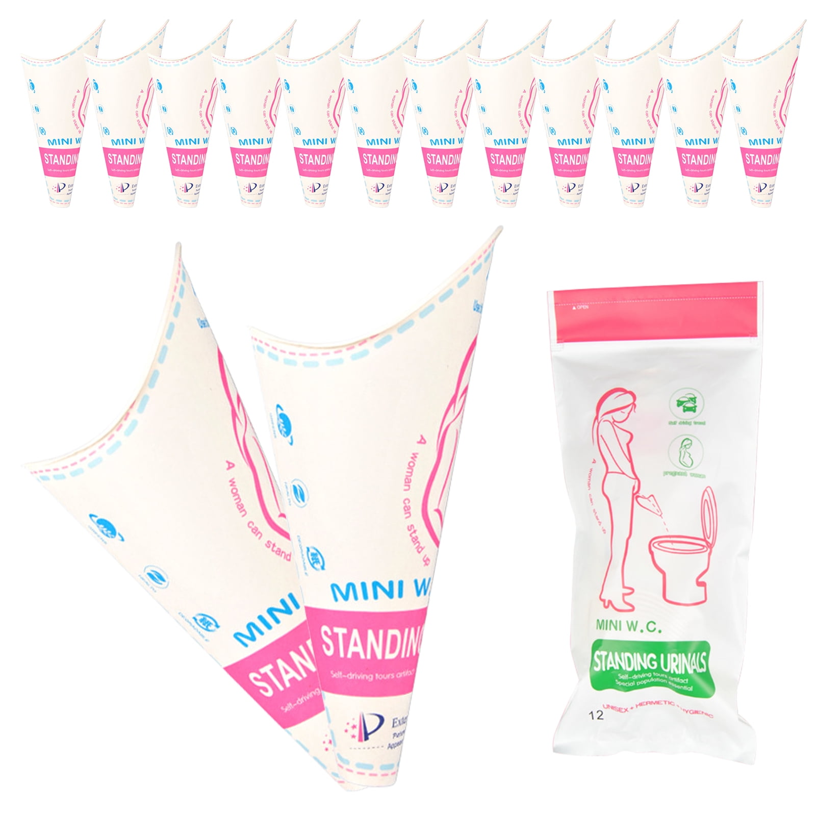 Arealer Storage Bag Portable Urinal Funnel Pee Cup Disposable Women Pee
