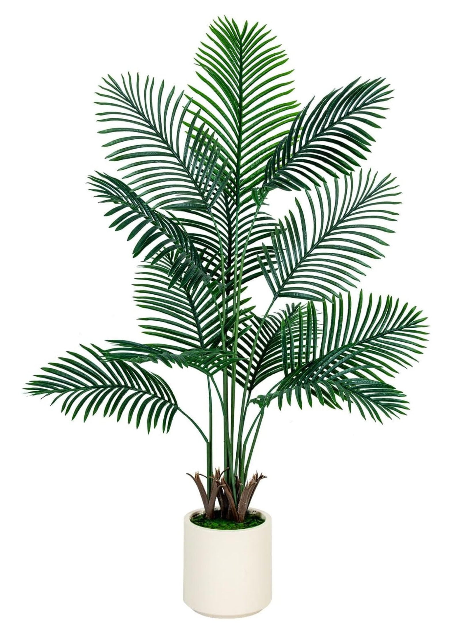 Areca Palm Trees Artificial Indoor, 5FT Tall Faux Palm Tree with White ...