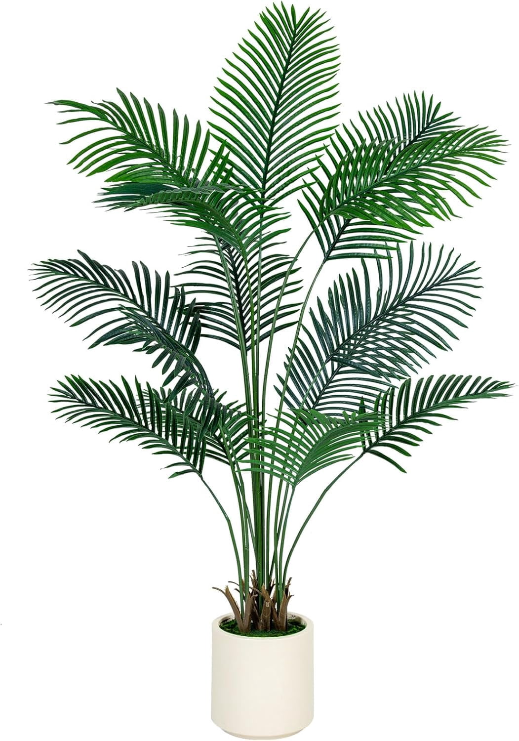 Areca Palm Trees Artificial Indoor, 6FT Tall Faux Palm Tree with White ...