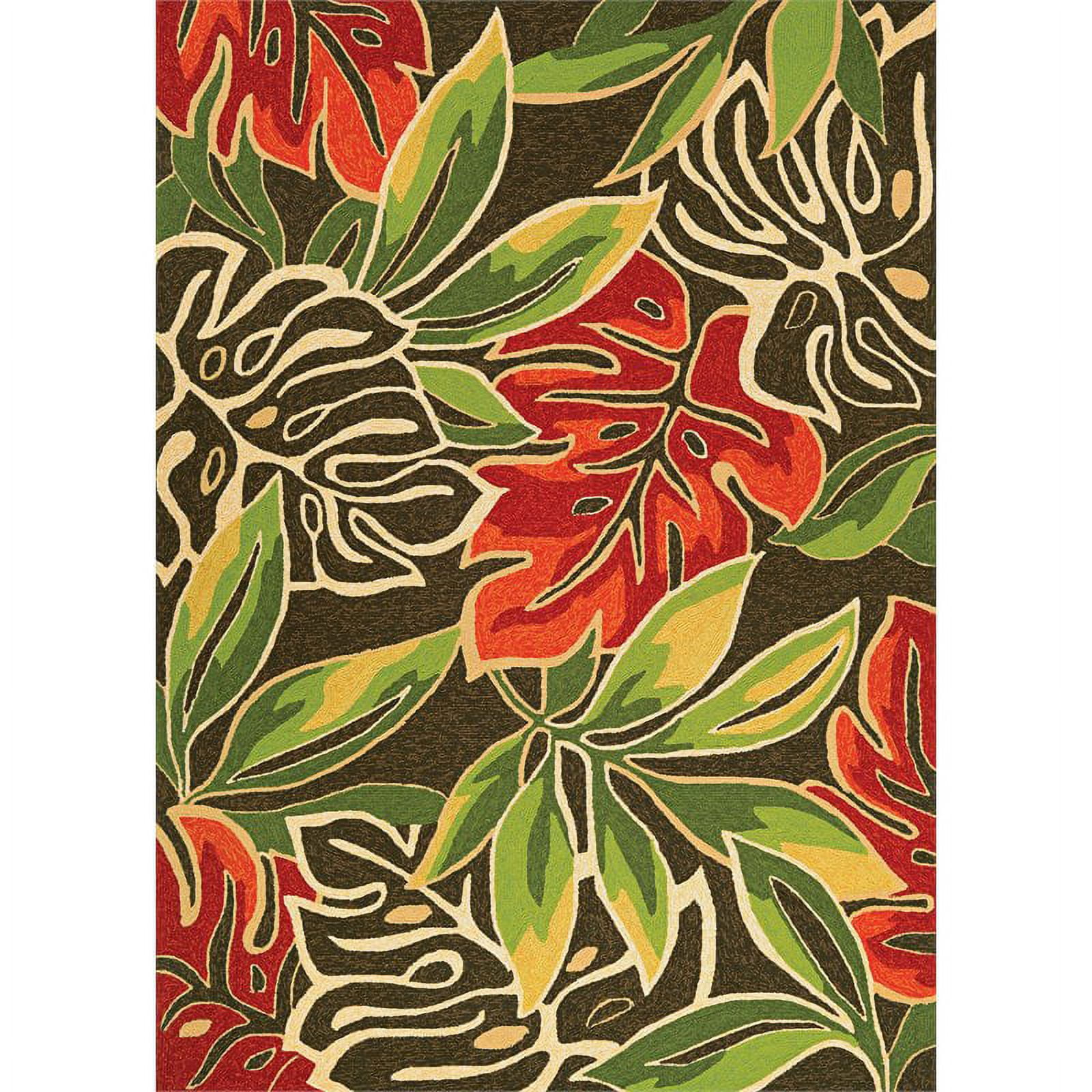 Areca Palms Area Rug, Brown/Forest Green ,Rectangle, 2' x 4' - Walmart.com