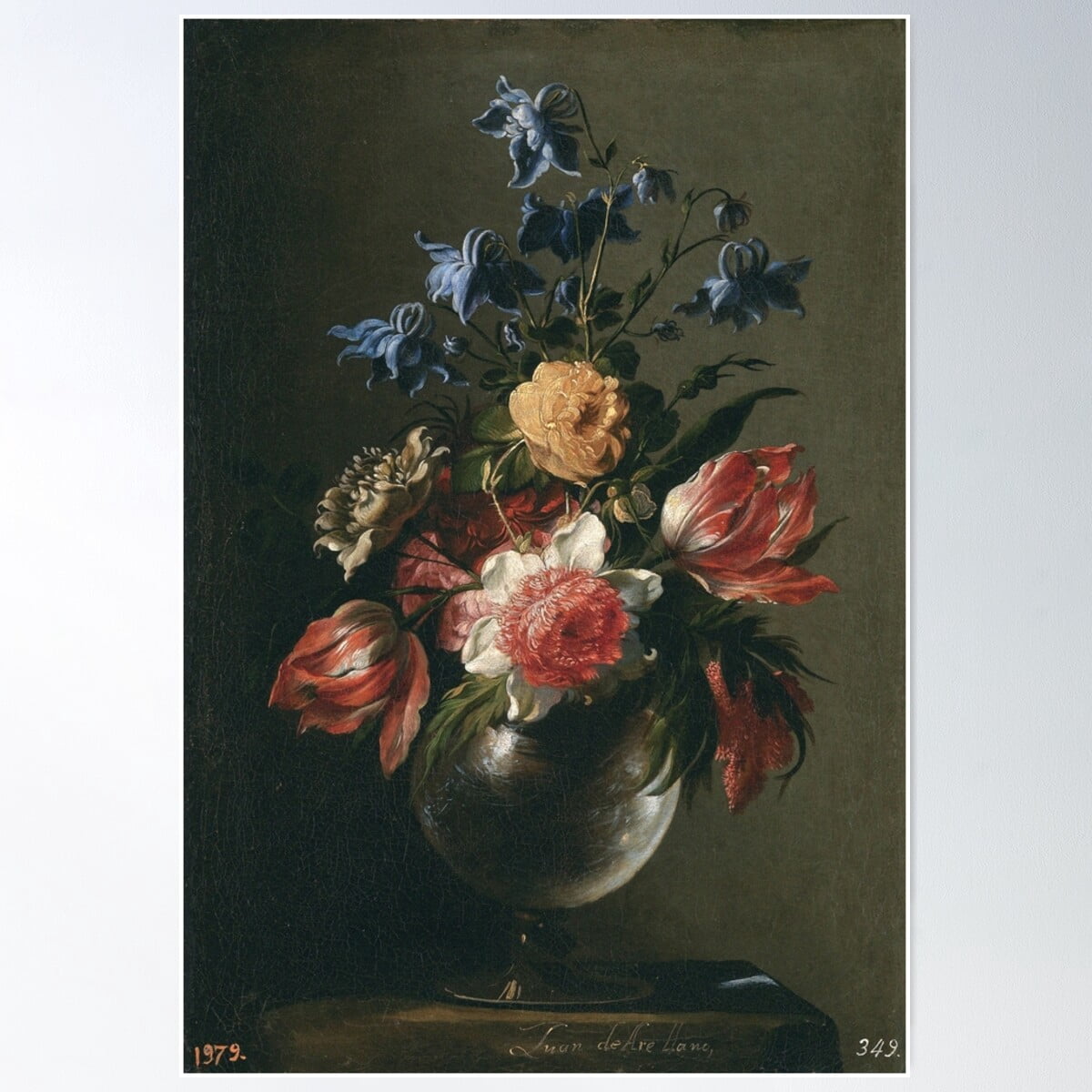 Arellano Juan De - Vase Of Flowers 2 Poster Wall Art Modern Wall Decor ...