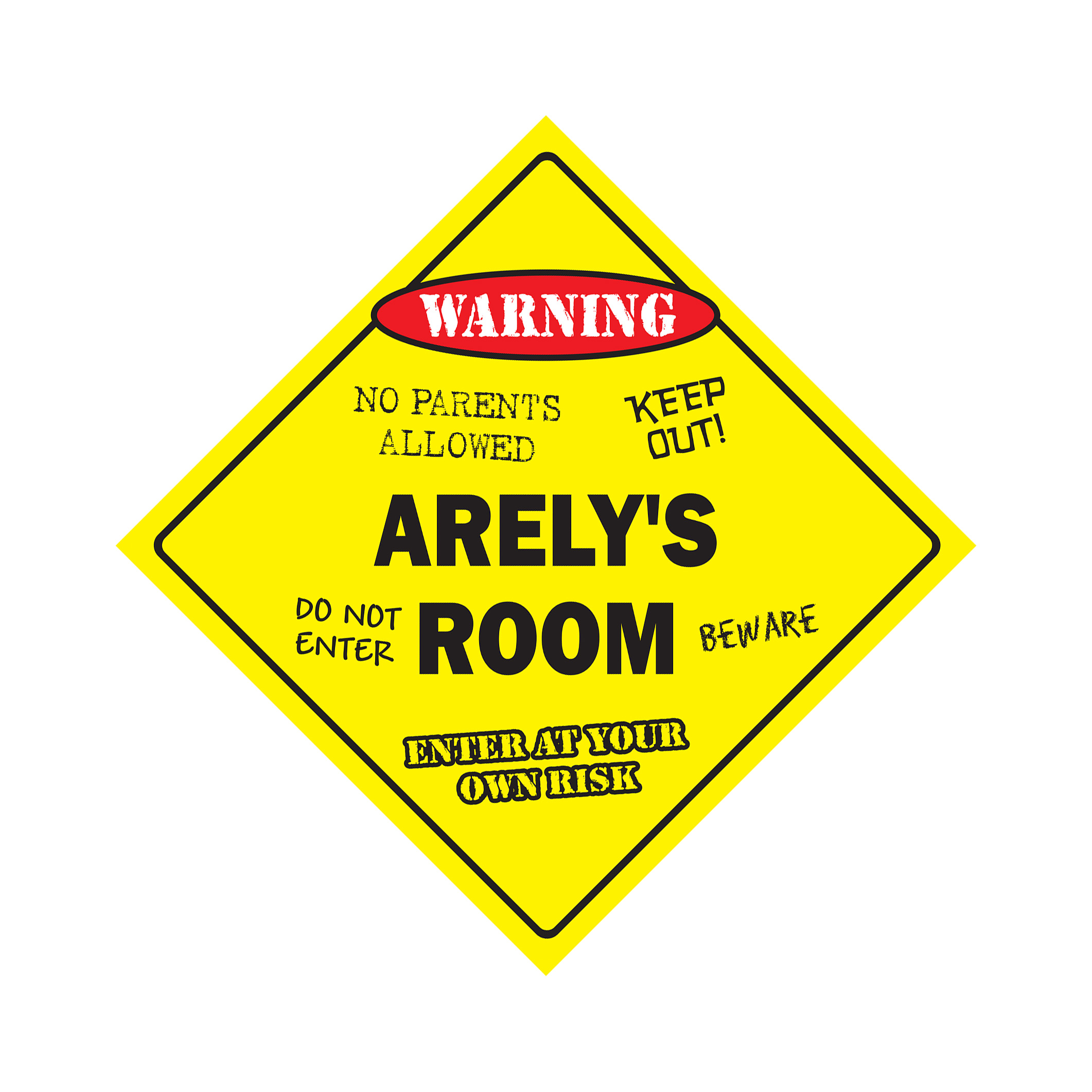 Arely's Room Sign Crossing Zone Xing | Indoor/Outdoor | 14" Tall kids ...