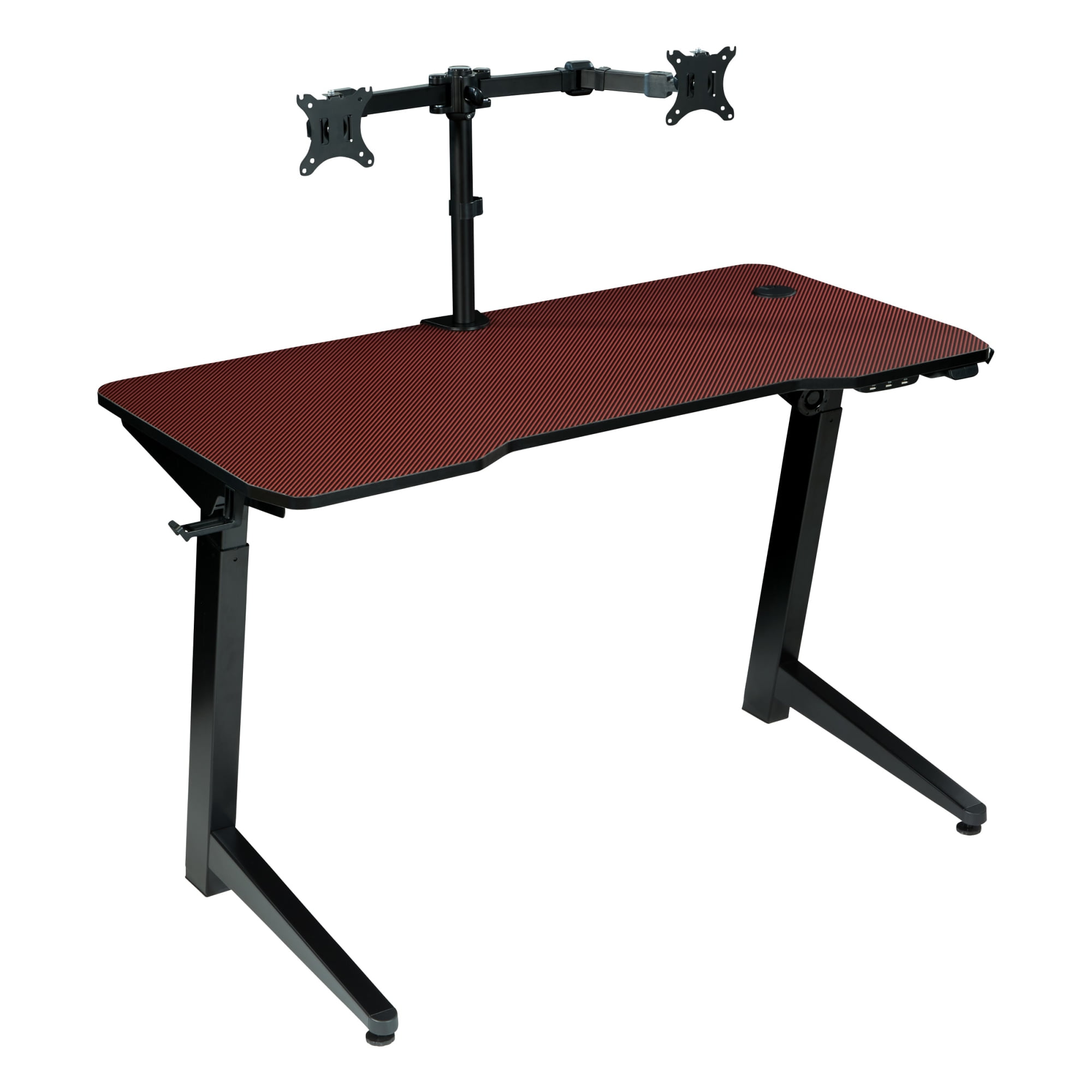 Arena 1337 Battlestation Electric Gaming Desk in Red Engineered Wood ...