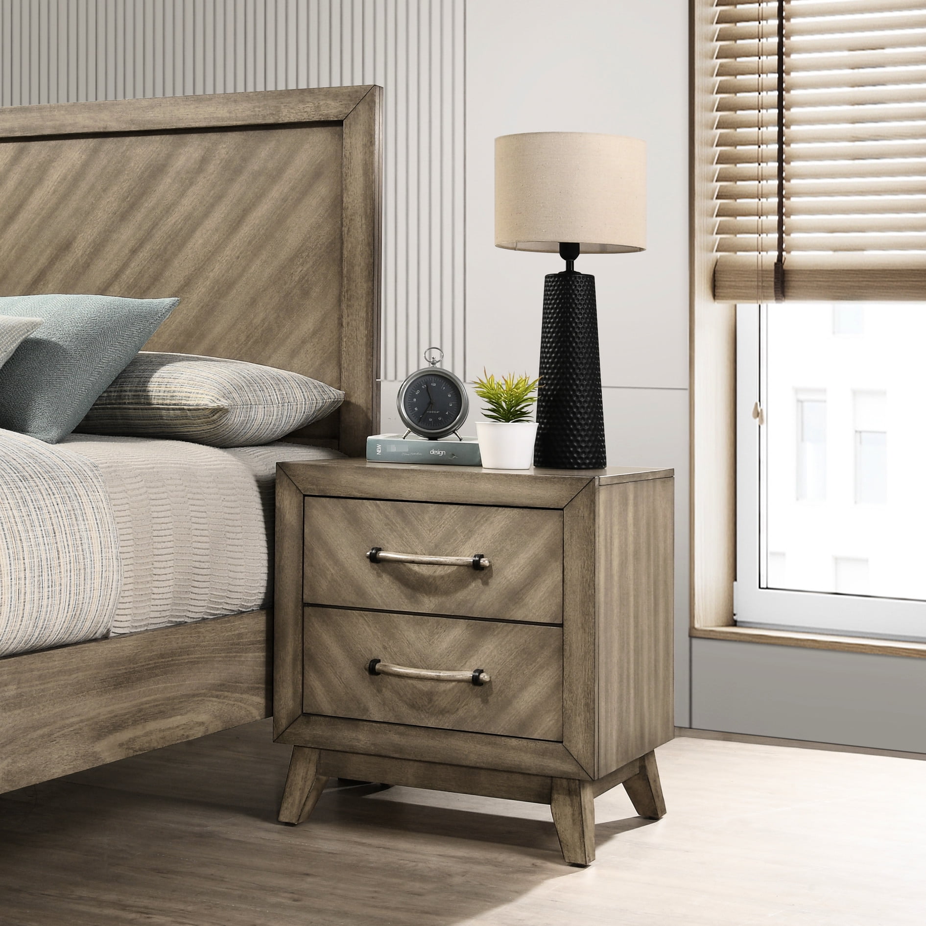 Arena 2 Nightstand, Antique Gray - Bedroom Styling Essential Spacious ...