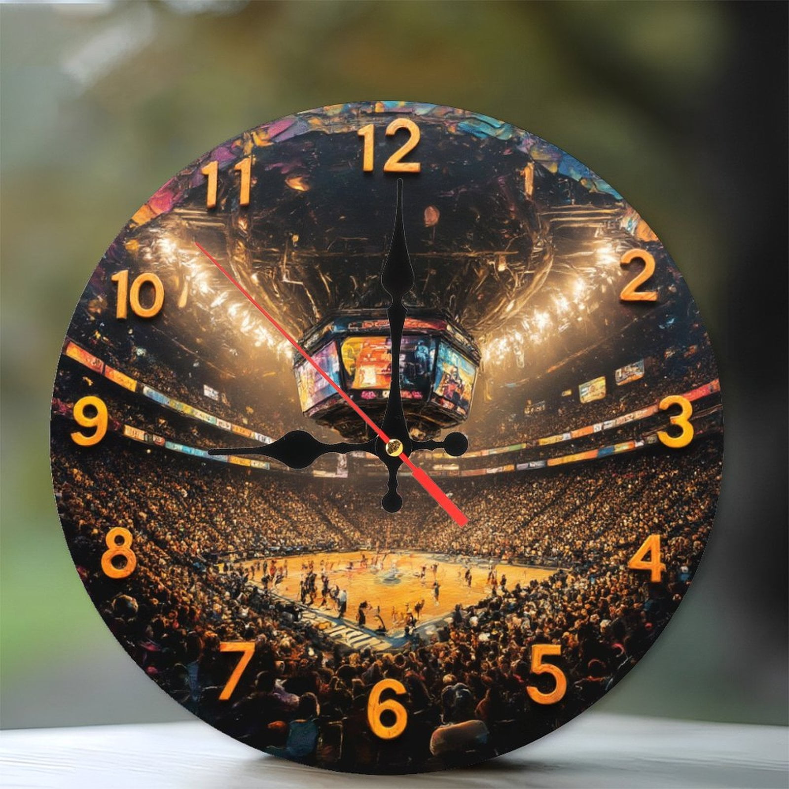 Arena Basketball Clock Wall Clock Decor Stadium Game Timepiece 10-Inch ...