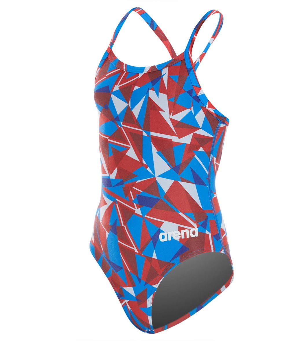 Arena Girls' Shattered Glass Maxlife Sporty Thin Strap Racer Back One ...