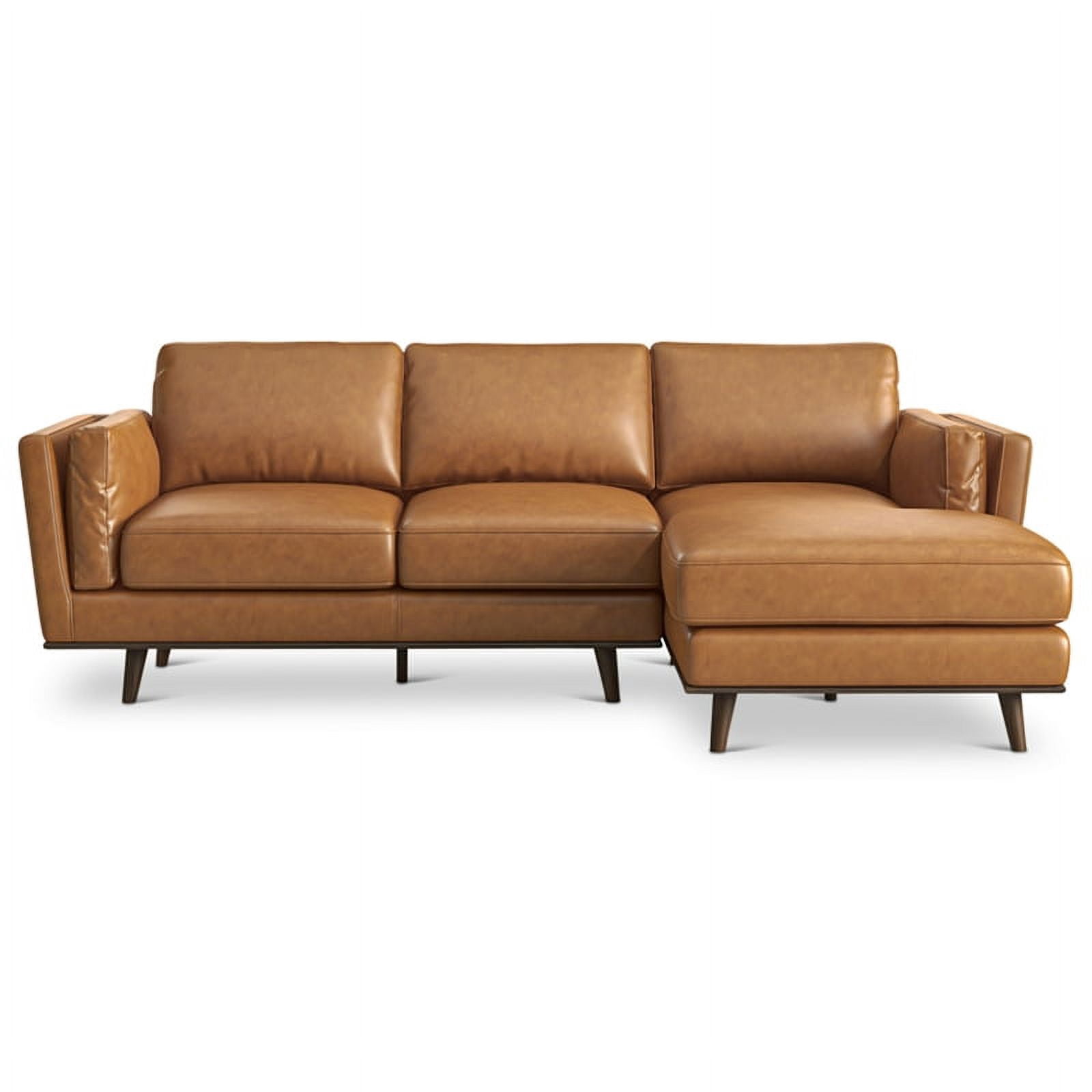 Arena Modern Tufted Living Room Top Leather Corner Sectional Sofa in ...