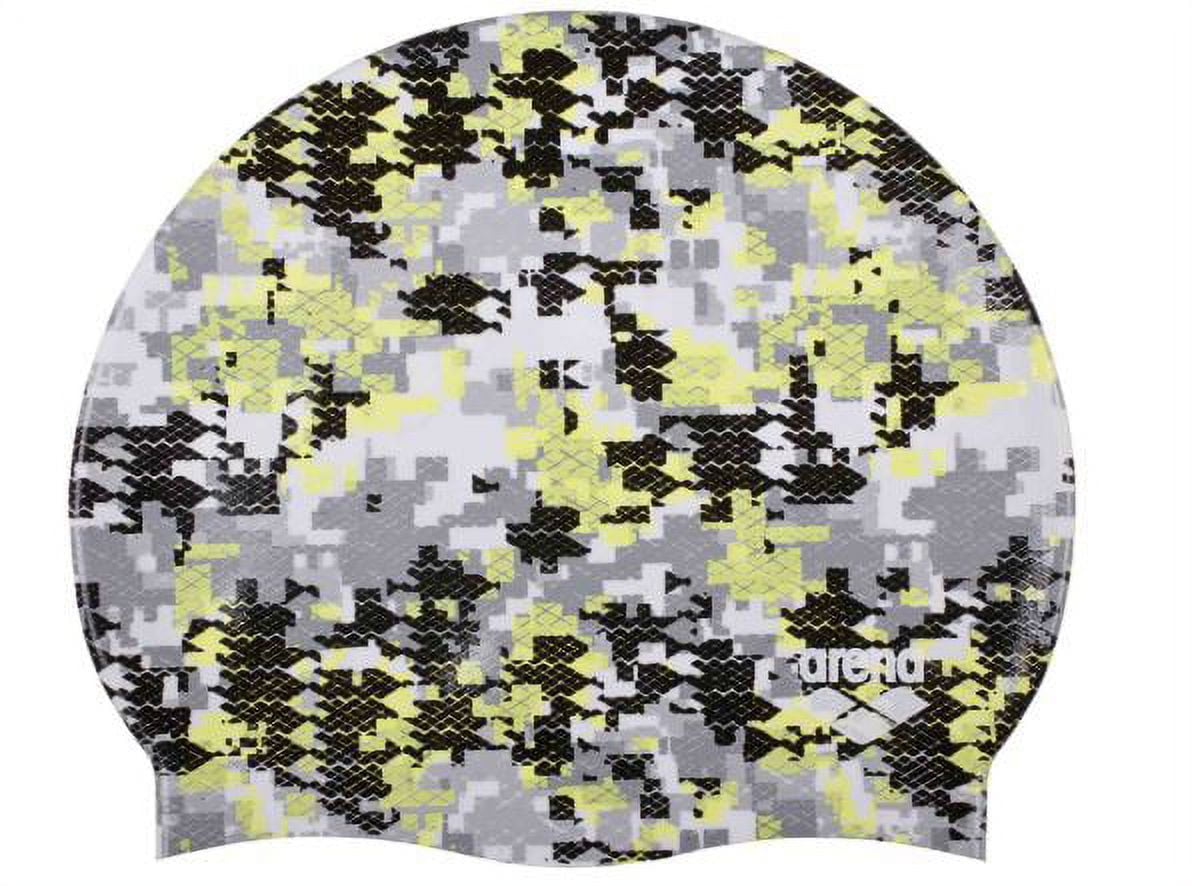 Arena Print 2 Silicone Swim Cap - Arena Camouflage Black, Adult ...