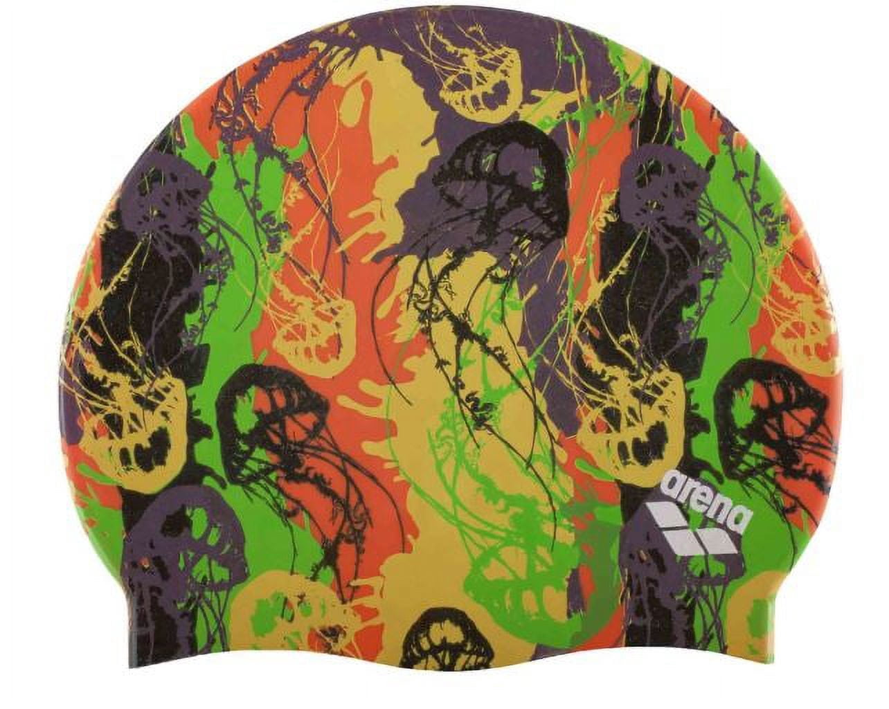 Arena Print 2 Silicone Swim Cap in Underwater Plum, One Size Fits All ...