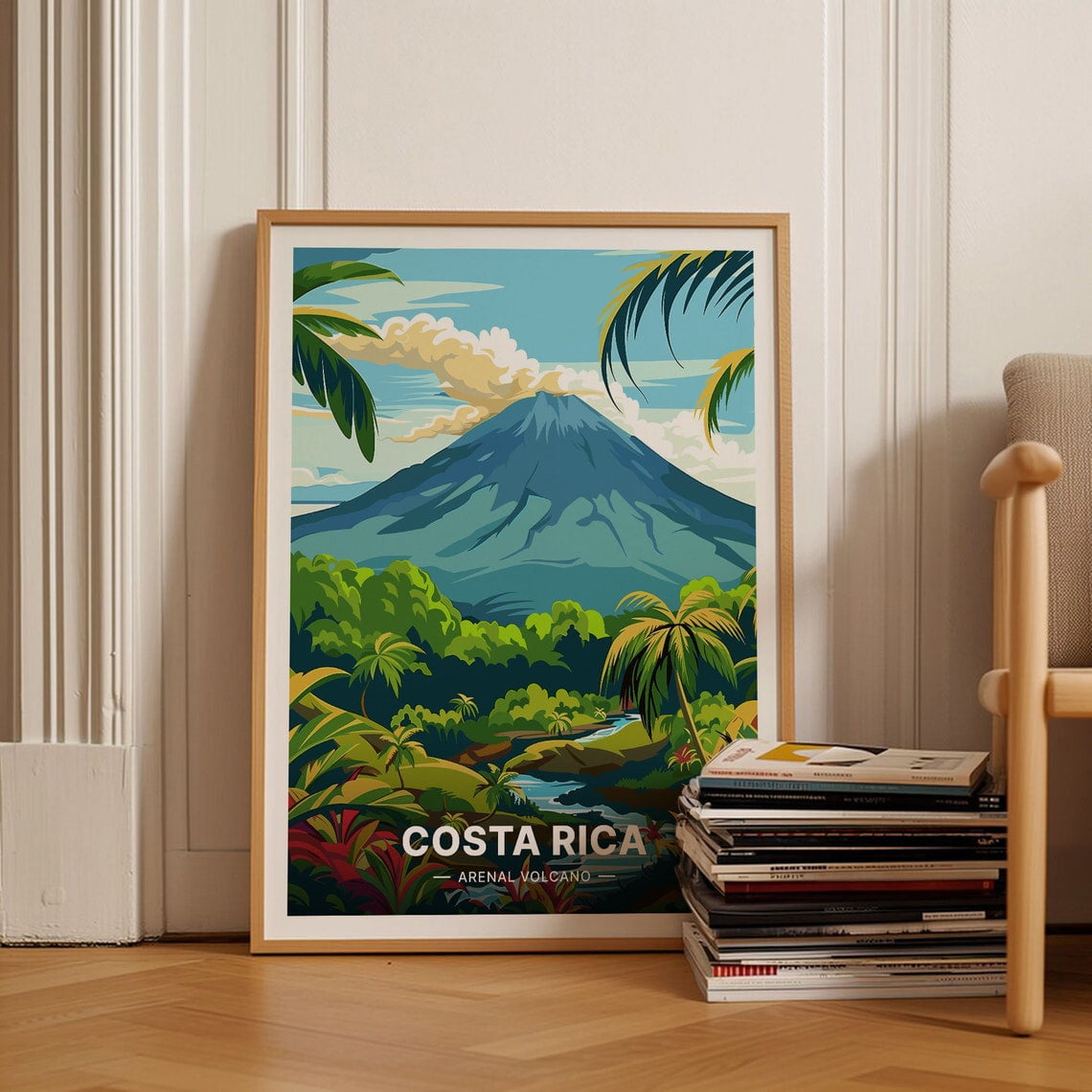 Arenal Volcano Costa Rica Poster, Caribbean Travel Wall Art, Home Decor ...