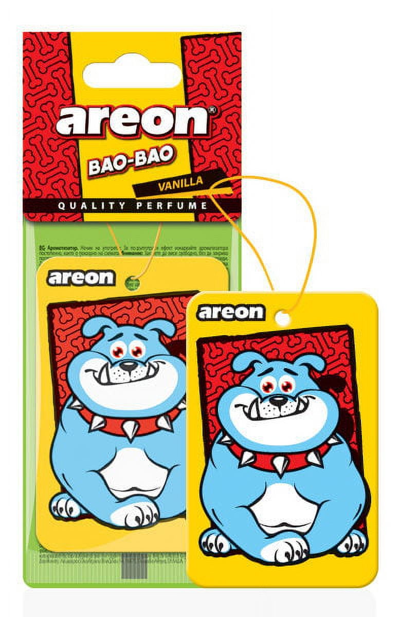 Areon Bao-Bao Dog Pet Hanging Car and Home Air Freshener, Vanilla (pack ...