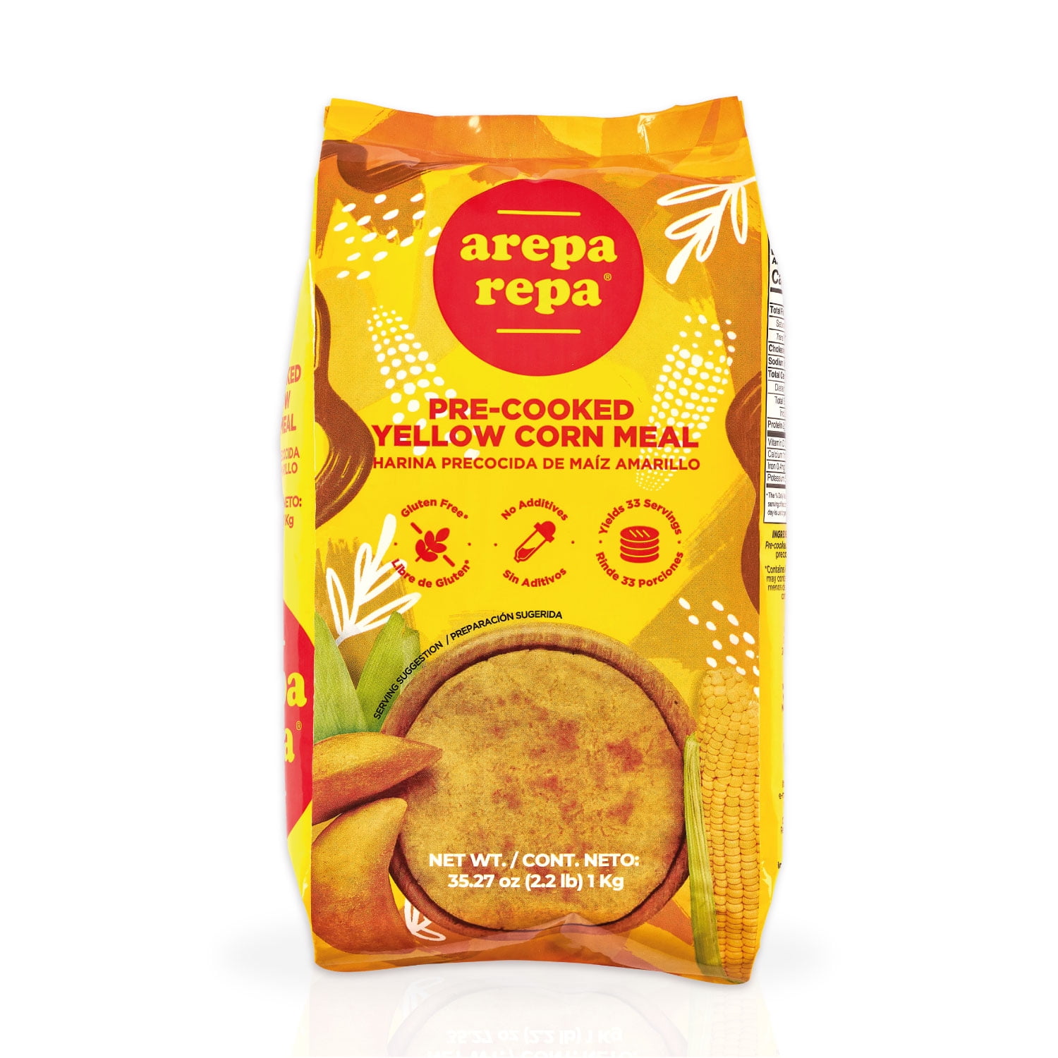 Arepa Repa Pre-Cooked Yellow Corn Meal, 35.27 oz - Walmart.com
