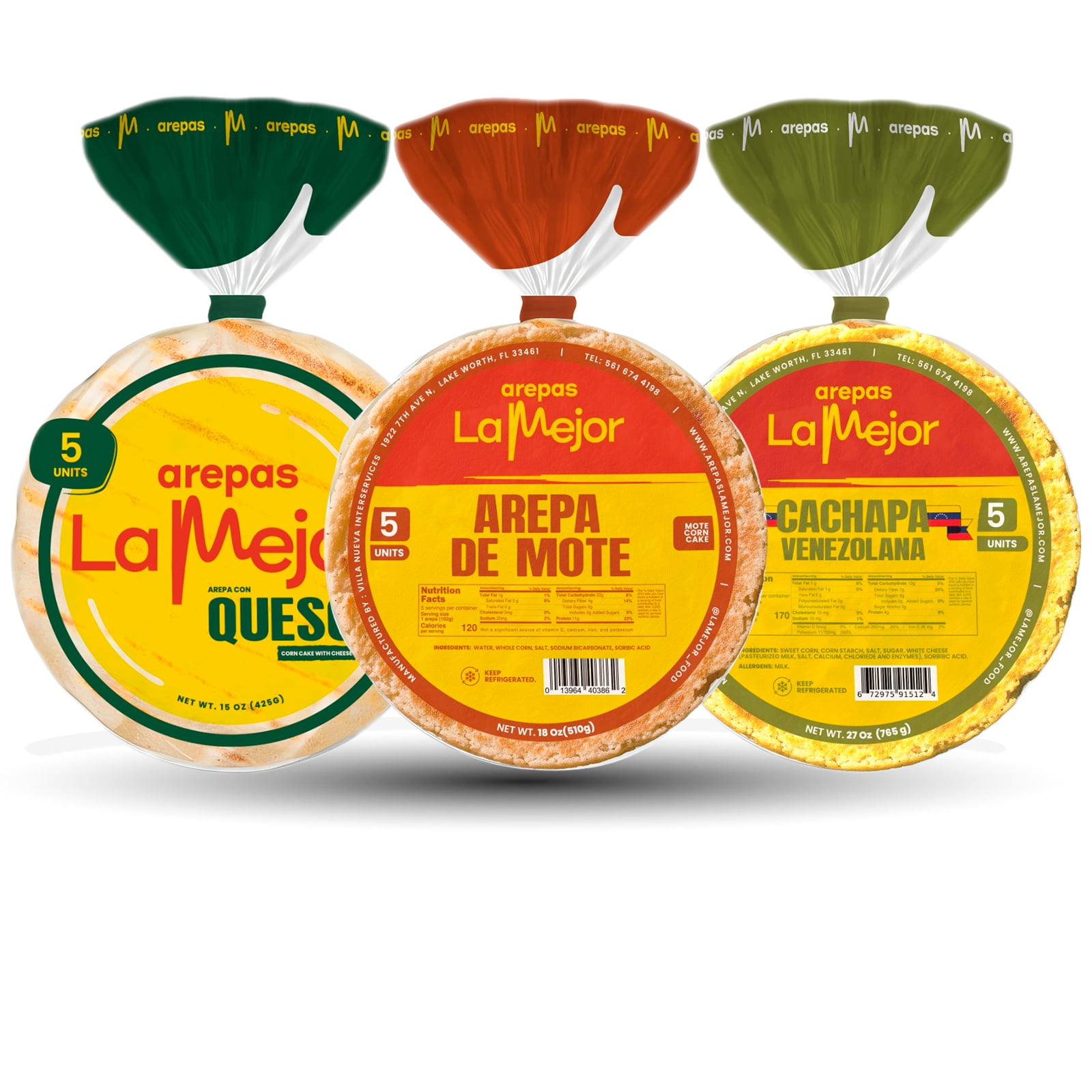 Arepas La Mejor Variety Pack – Mote, Con Queso & Venezuelan Cachapa ...