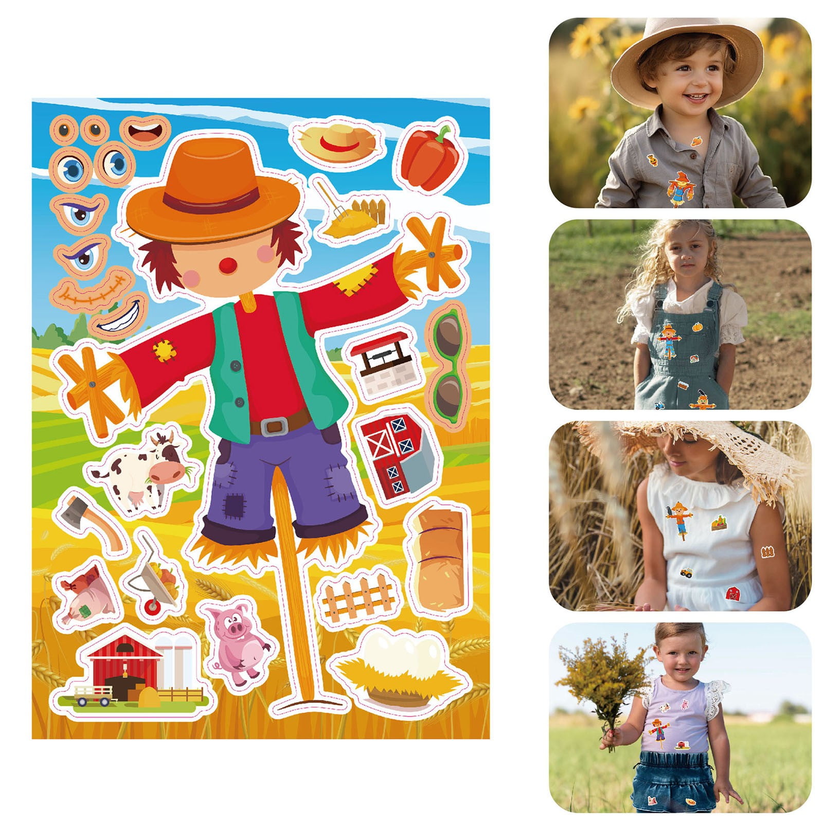 Arestory 16 Sets Fall Crafts for Kids Scarecrow Craft Kit Bulk ...