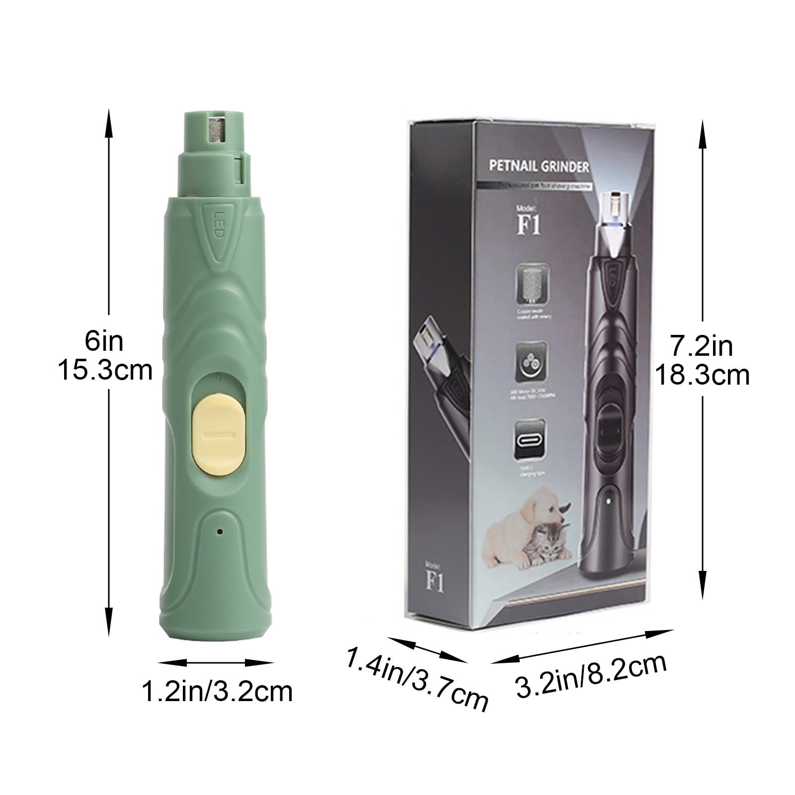 Arestory Dog Nail Grinder,Electric Bird Beak Grinder with LED Light 2 ...