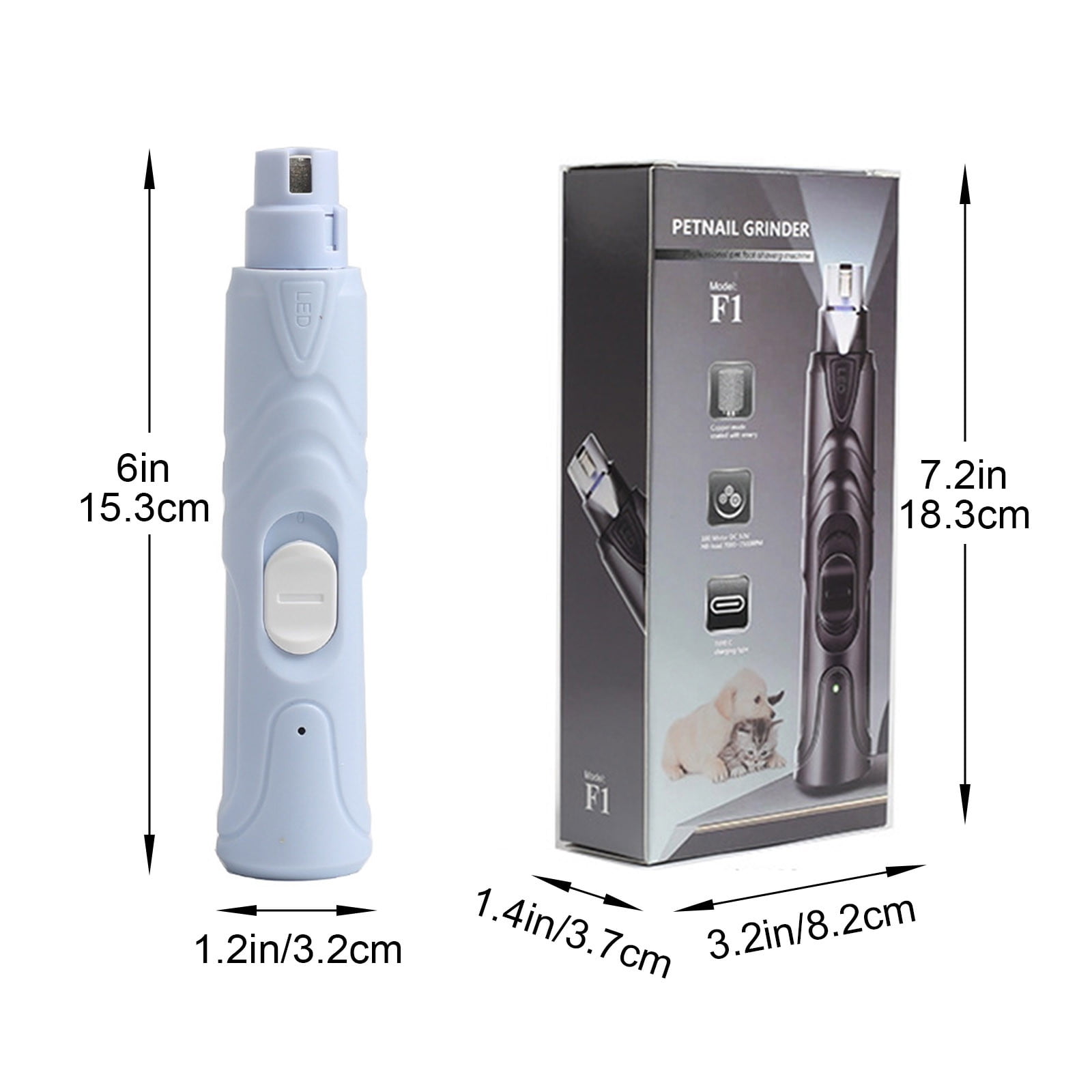 Arestory Dog Nail Grinder,Electric Bird Beak Grinder with LED Light 2 ...