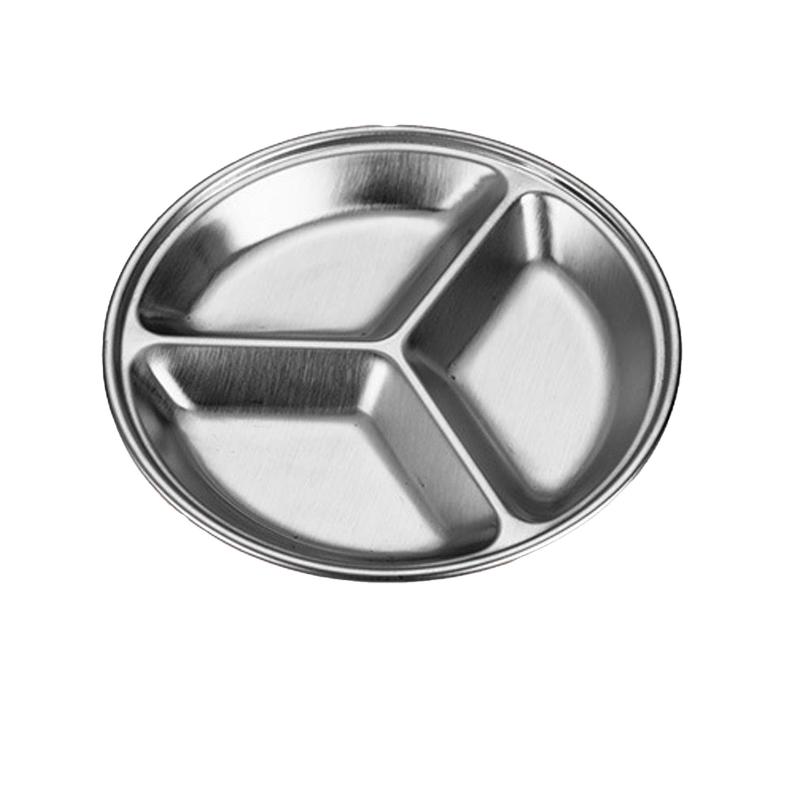 Arestory Stainless Steel Dipping Soy Sauce Dishes, 3 Compartment Round ...