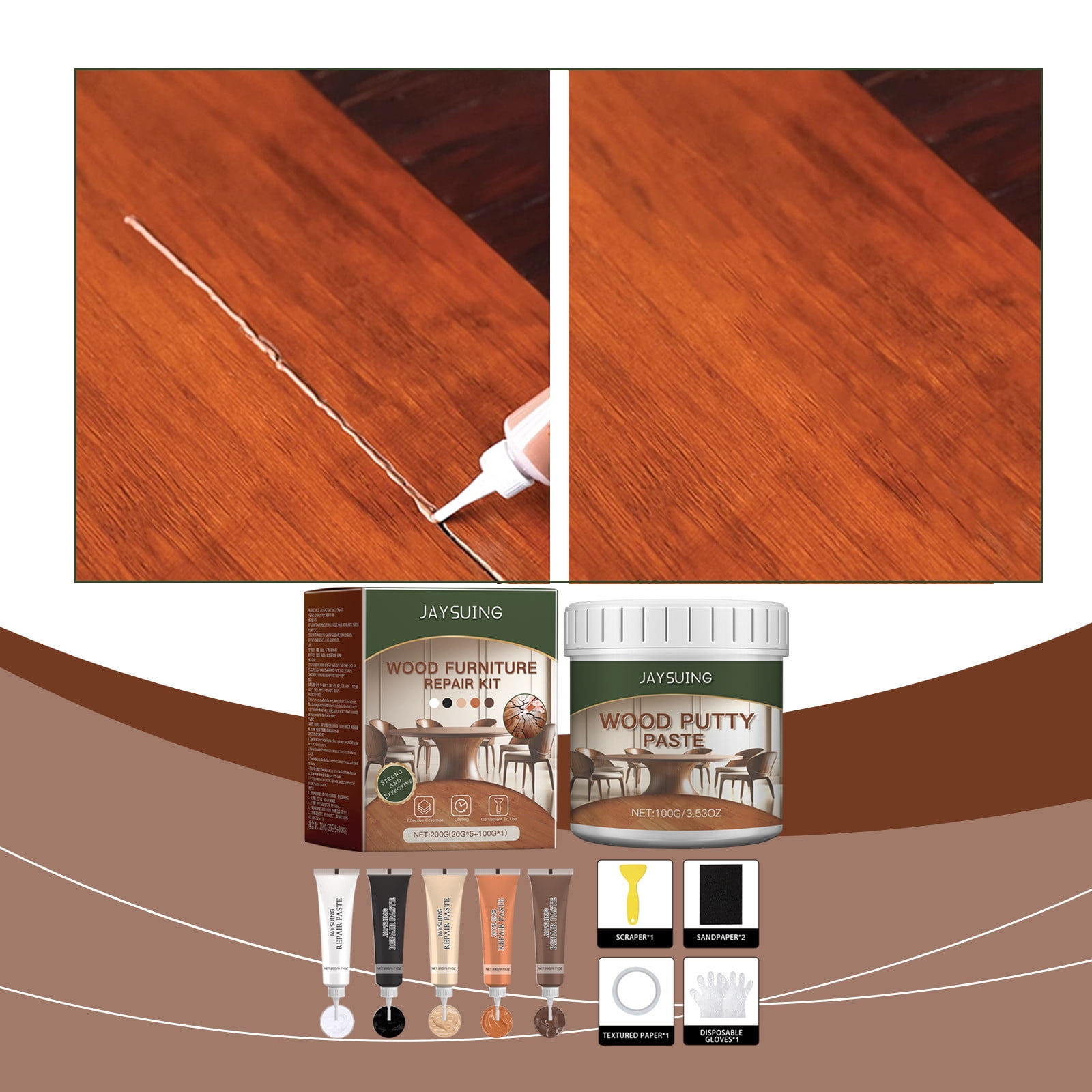 Arestory Wood Furniture Repair, Wood Putty Repair Fillers, Hardwood ...