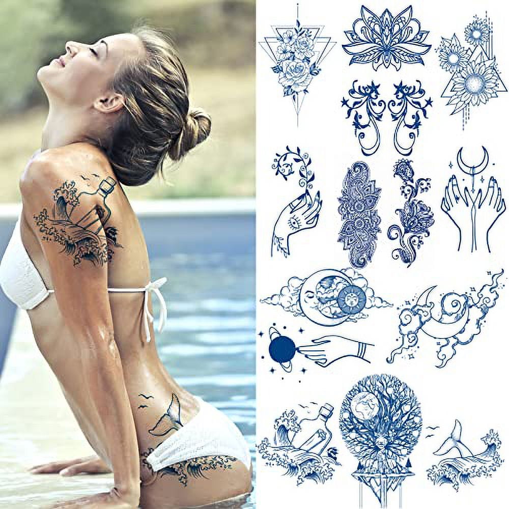 Aresvns Semi Permanent Tattoos 8 Sheet Waterproof And Long Lasting 2