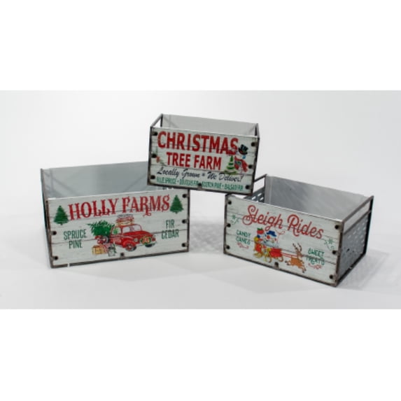 Arett Tree Farm Wood Boxes - Set of 3 - Walmart.com