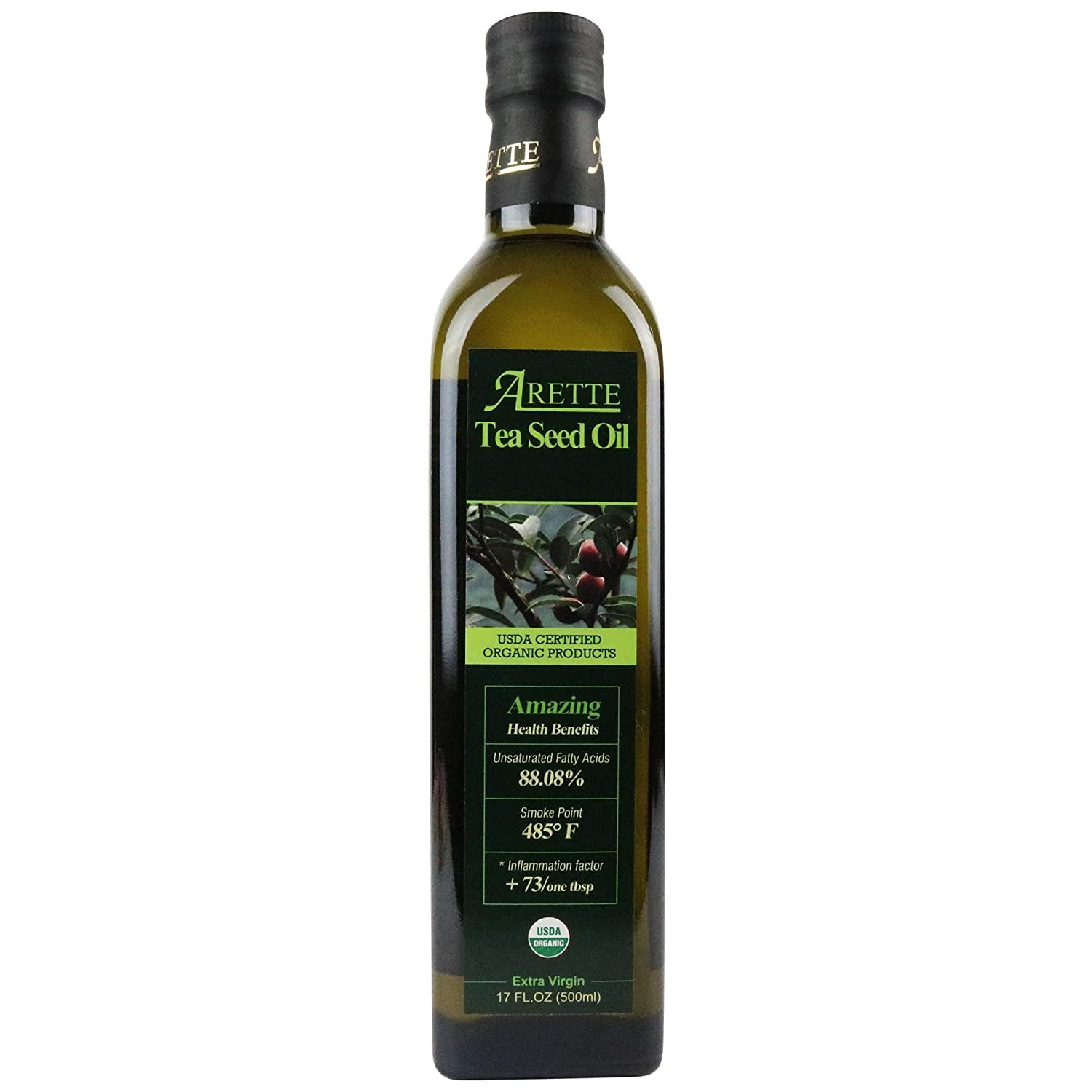 Arette Organic Tea Seed Oil (USDA Certified) Extra Virgin, No Flavor ...
