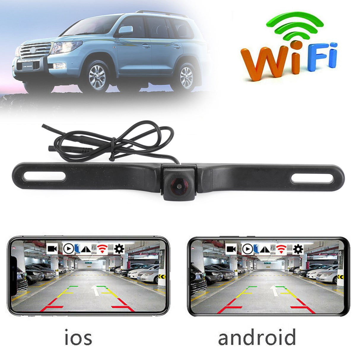 Areyourshop 170° WiFi Car Rear View Camera, Backup Wireless Camera ...