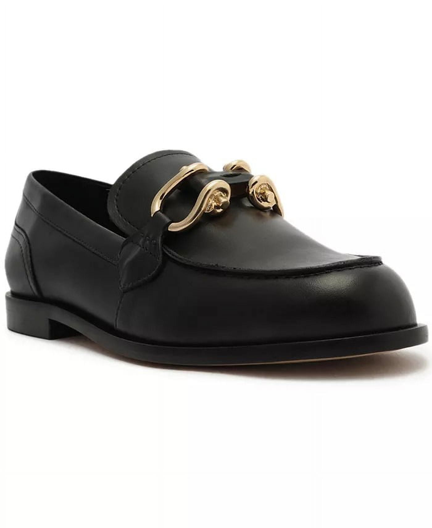 Elegant Arezzo Black Women's Caroline Round Toe Flat Loafers, US 10M ...