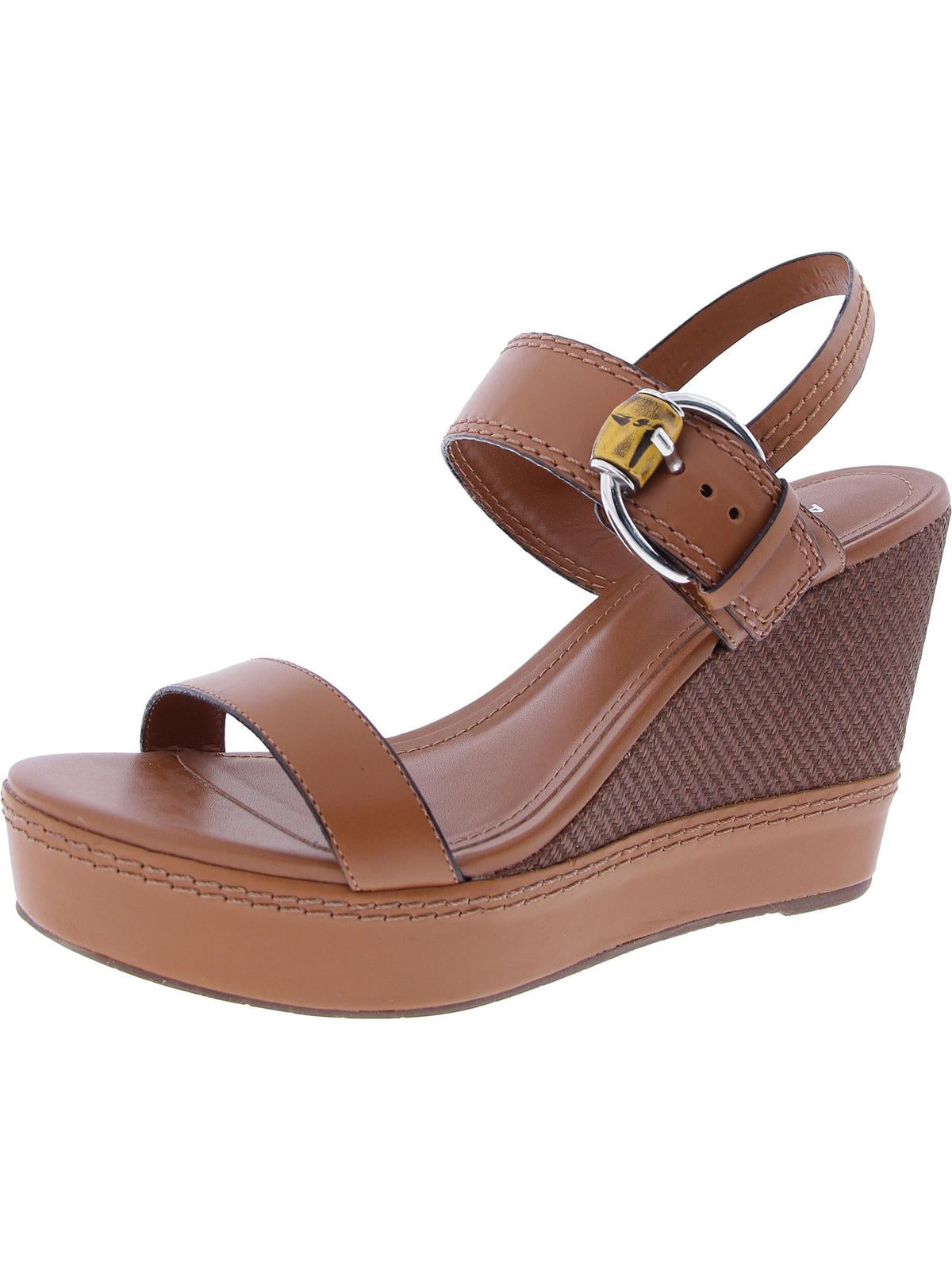 Arezzo Womens Open Toe Adjustable Wedge Sandals - Walmart.com