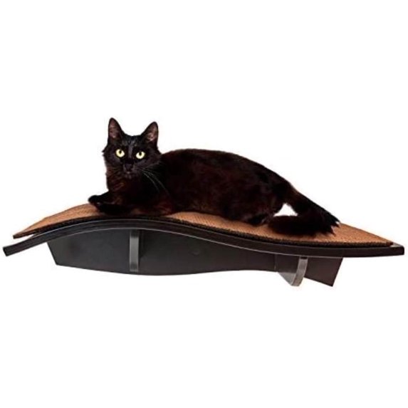 Arf Pets Cat Shelf, Wall-Mounted Desined Wooden Cat Perch - Holds Cats ...
