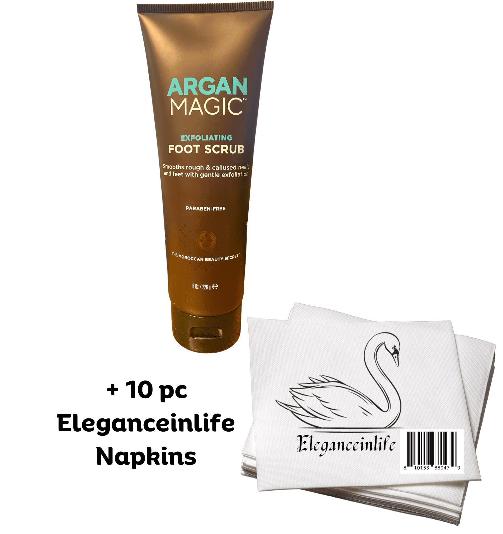 Argan Magic Exfoliating Foot Scrub 8 oz (226g) + 10 pc Eleganceinlife ...
