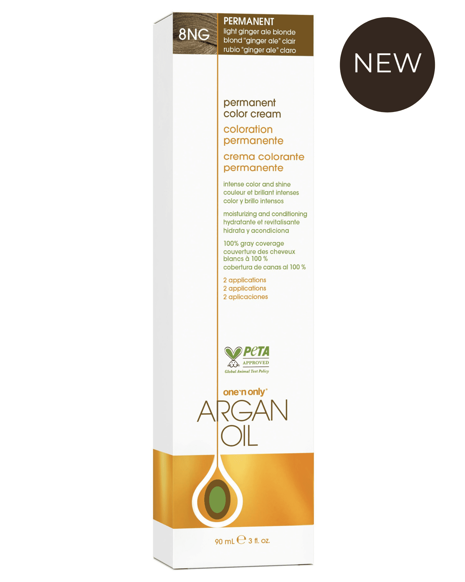 Argan Oil Permanent Hair Color 8NG Light Ginger Ale Blonde - Walmart.com