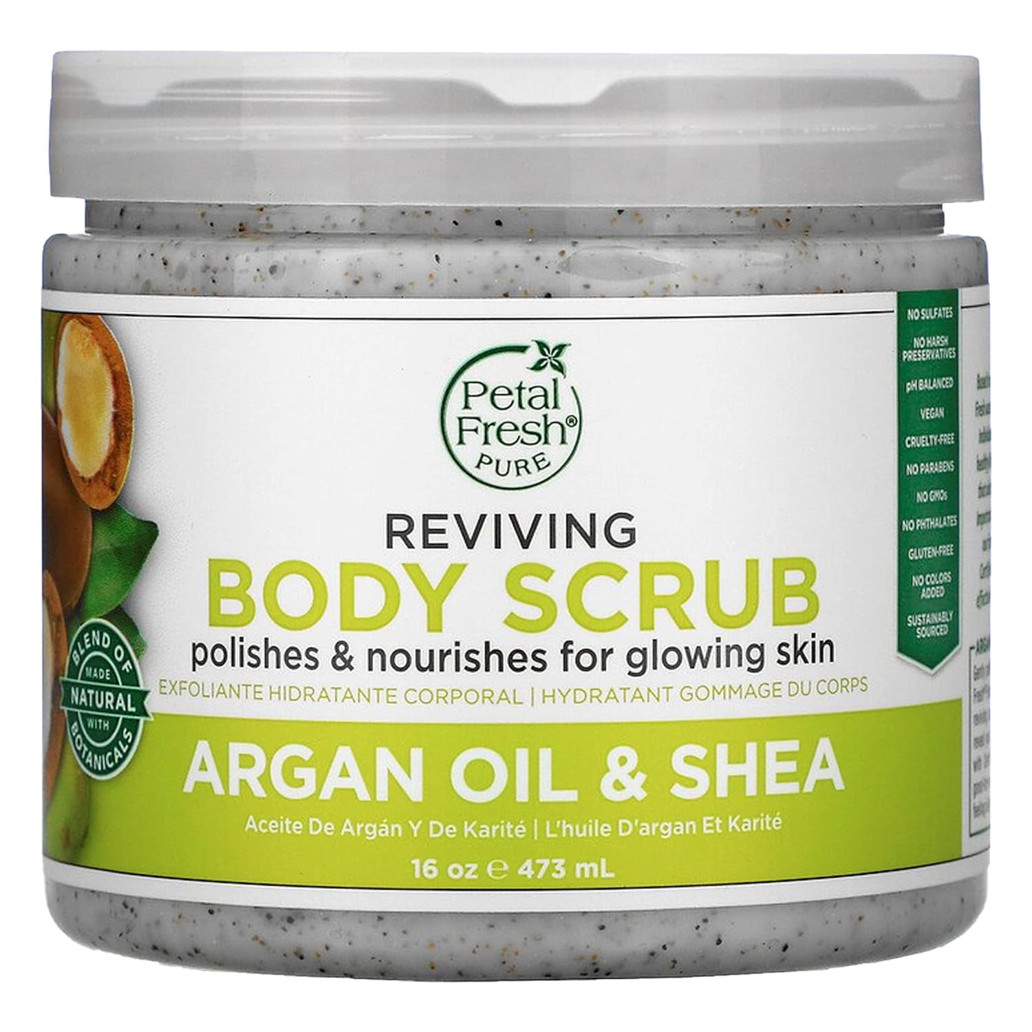 Argan Oil Shea Body Scrub, Pure Reviving, Natural, Gently Exfoliating ...