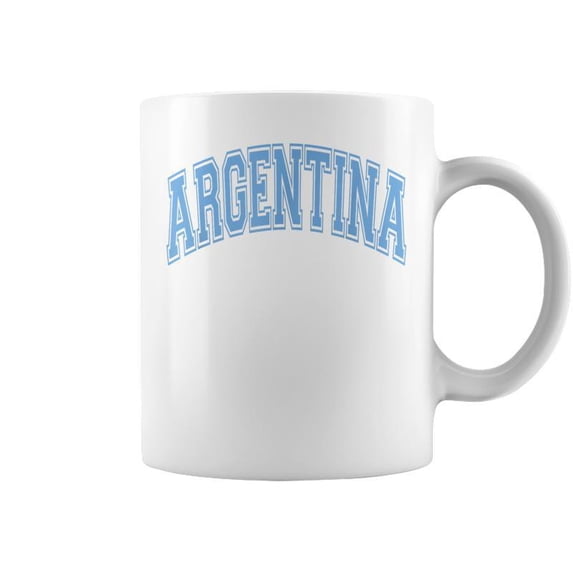 Argentina Arched Style Text White With Light Blue Print Coffee Mugs ...