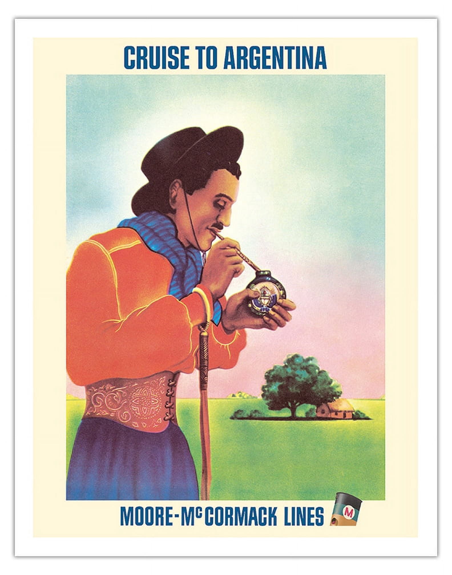 Argentina - Argentinean Gaucho Drinking Mate - Moore-McCormack Lines ...