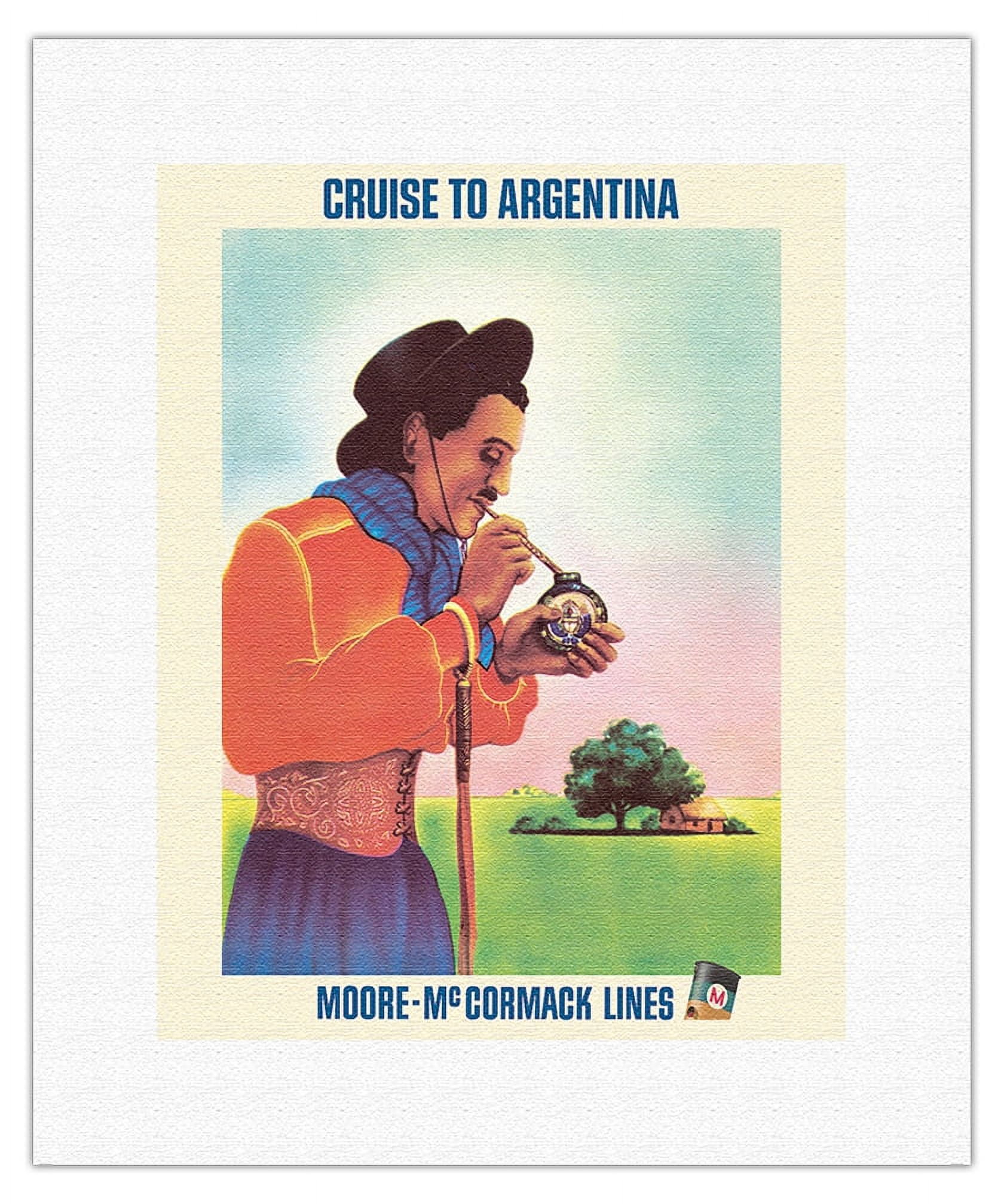 Argentina - Argentinean Gaucho Drinking Mate - Moore-McCormack Lines ...