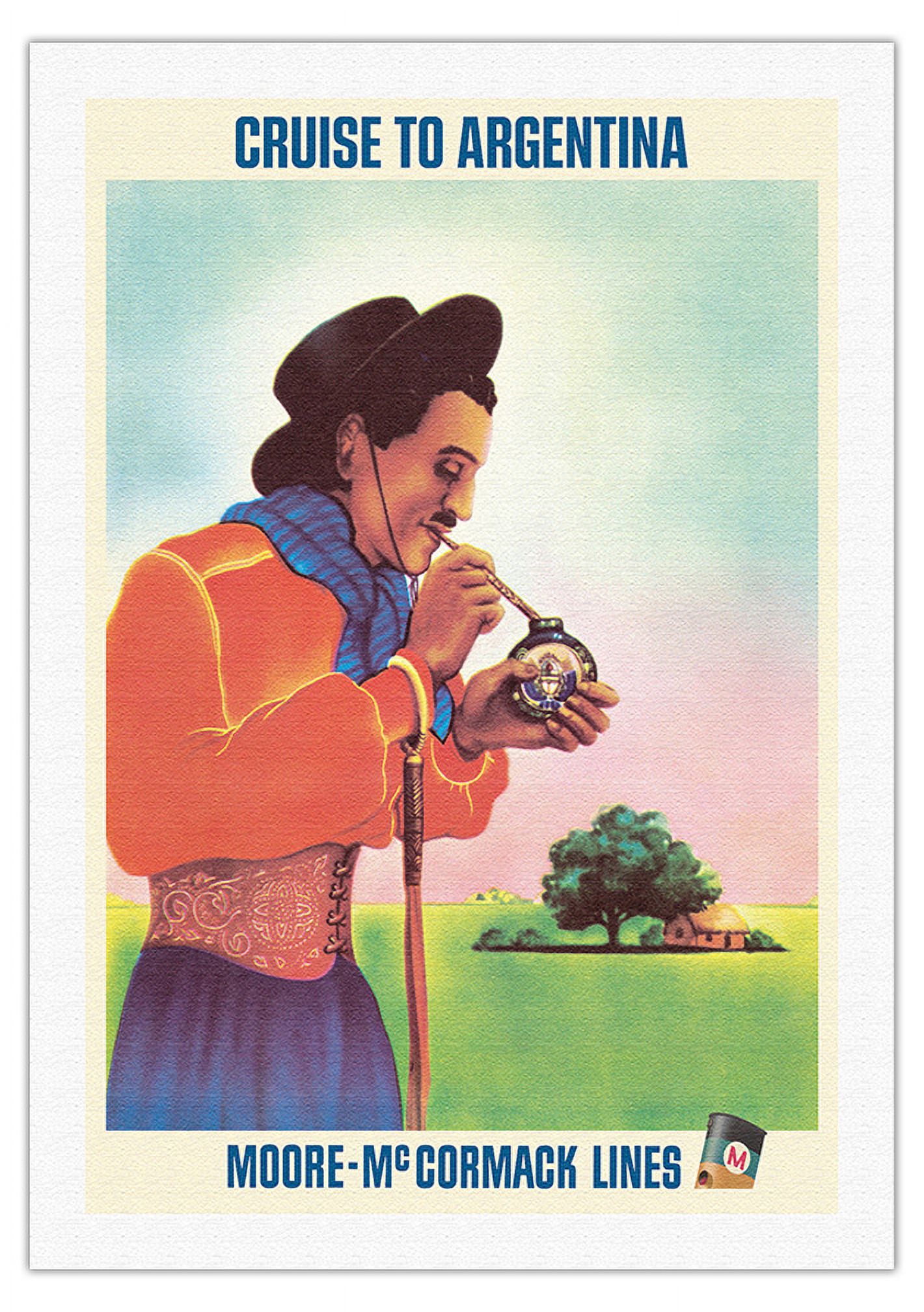 Argentina - Argentinean Gaucho Drinking Mate - Moore-McCormack Lines ...