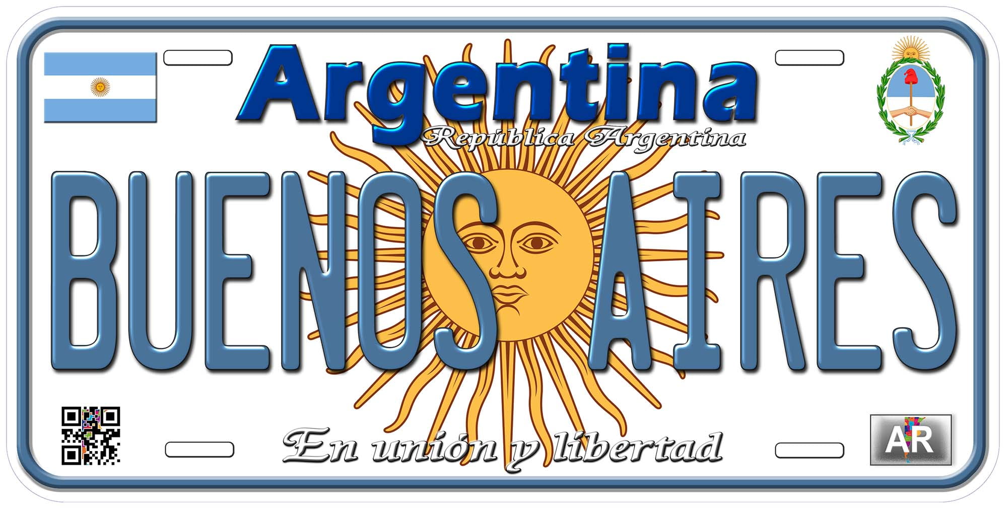 Argentina Buenos Aires Custom Novelty Car License Plate - Walmart.com
