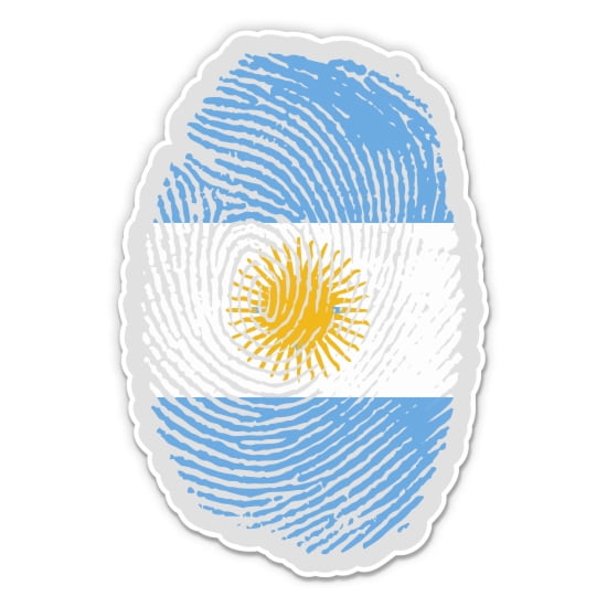 Argentina Flag Fingerprint - 12" Vinyl Sticker Waterproof Decal ...