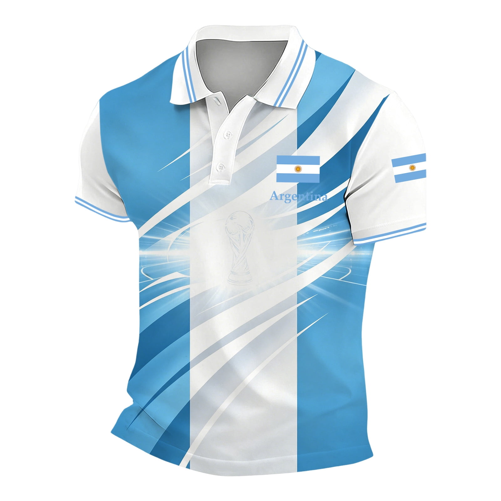 Argentina Flag Printed Soccer Jersey for Men Kids Short Sleeve ...