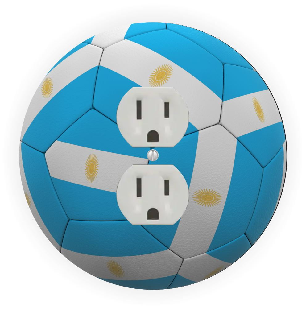 Argentina Flag Soccer Ball Design - Round Light Switch Plate Cover ...