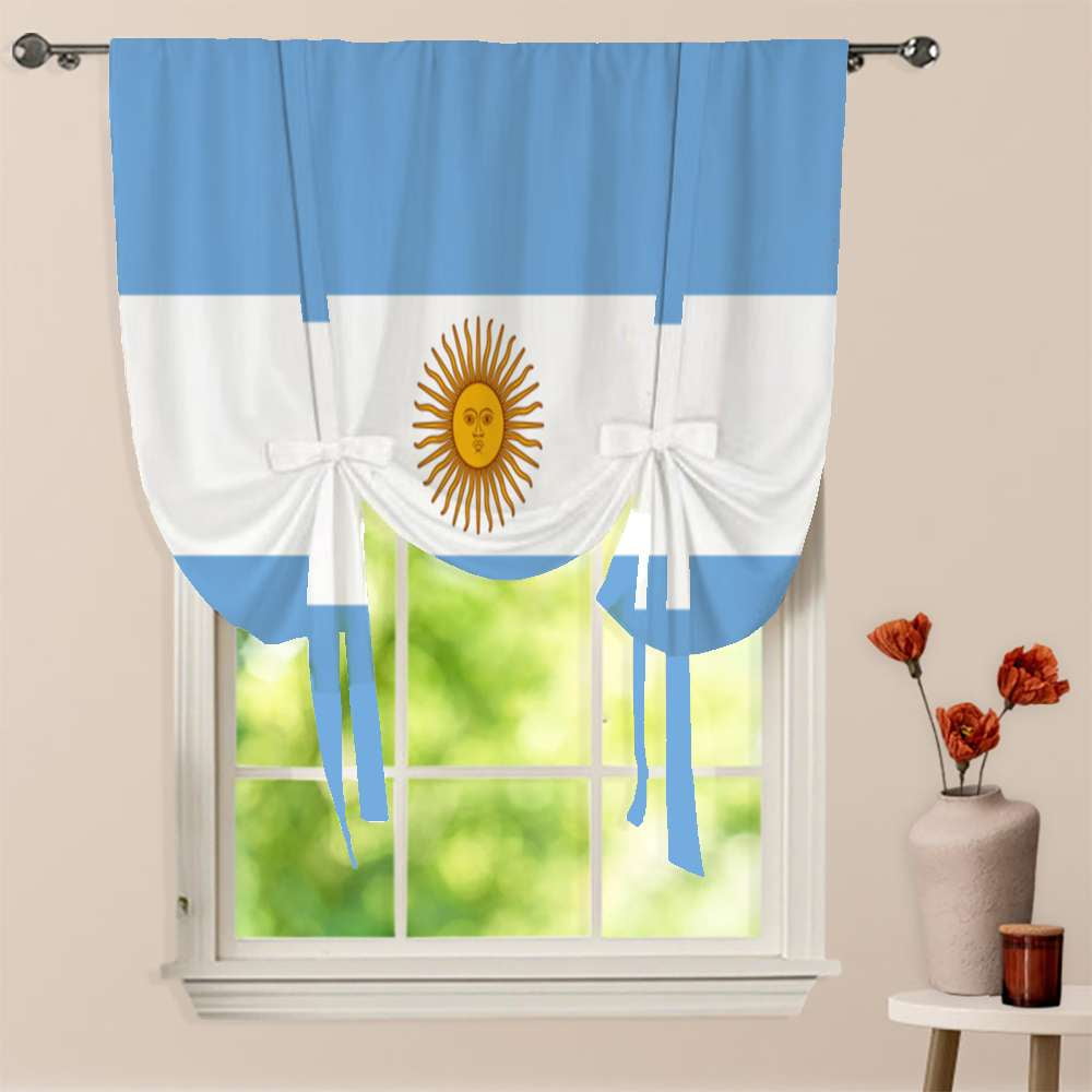 Argentina Flag Window Curtain for Living Room Roman Curtain Kitchen Tie ...