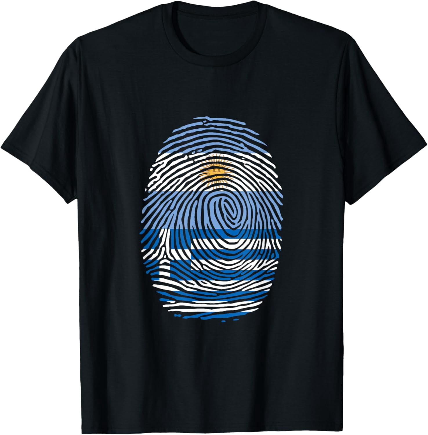 Argentina & Greece Fingerprint Half Argentinian Greek Roots T-Shirt men ...