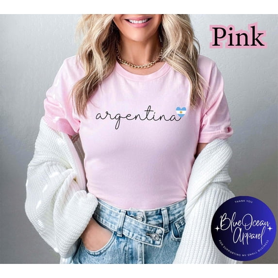 Argentina Heart Flag Shirt, Minimalist Travel Tee, Cute Country Pride ...