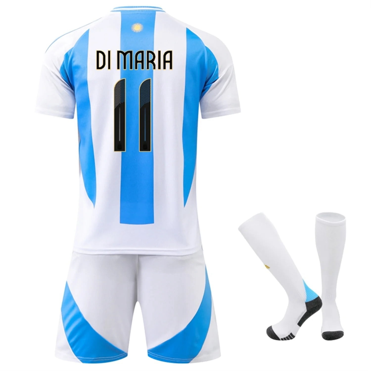 Argentina Home 2024 Activewear No.11 Di Maria Soccer Fans Training ...